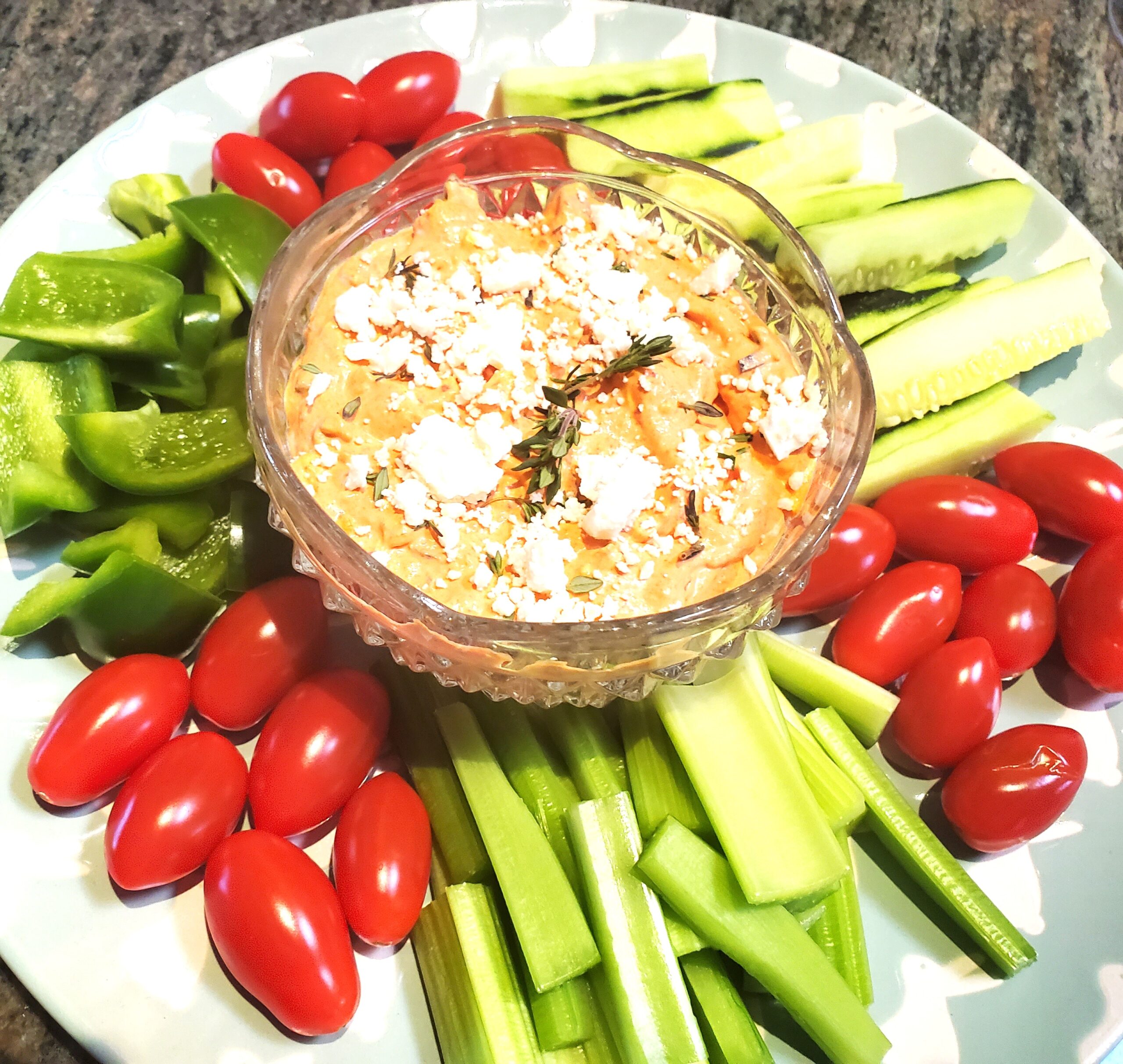 Roasted Red Pepper Greek Dip - Cook with Cindy - Food, Fun, and More!